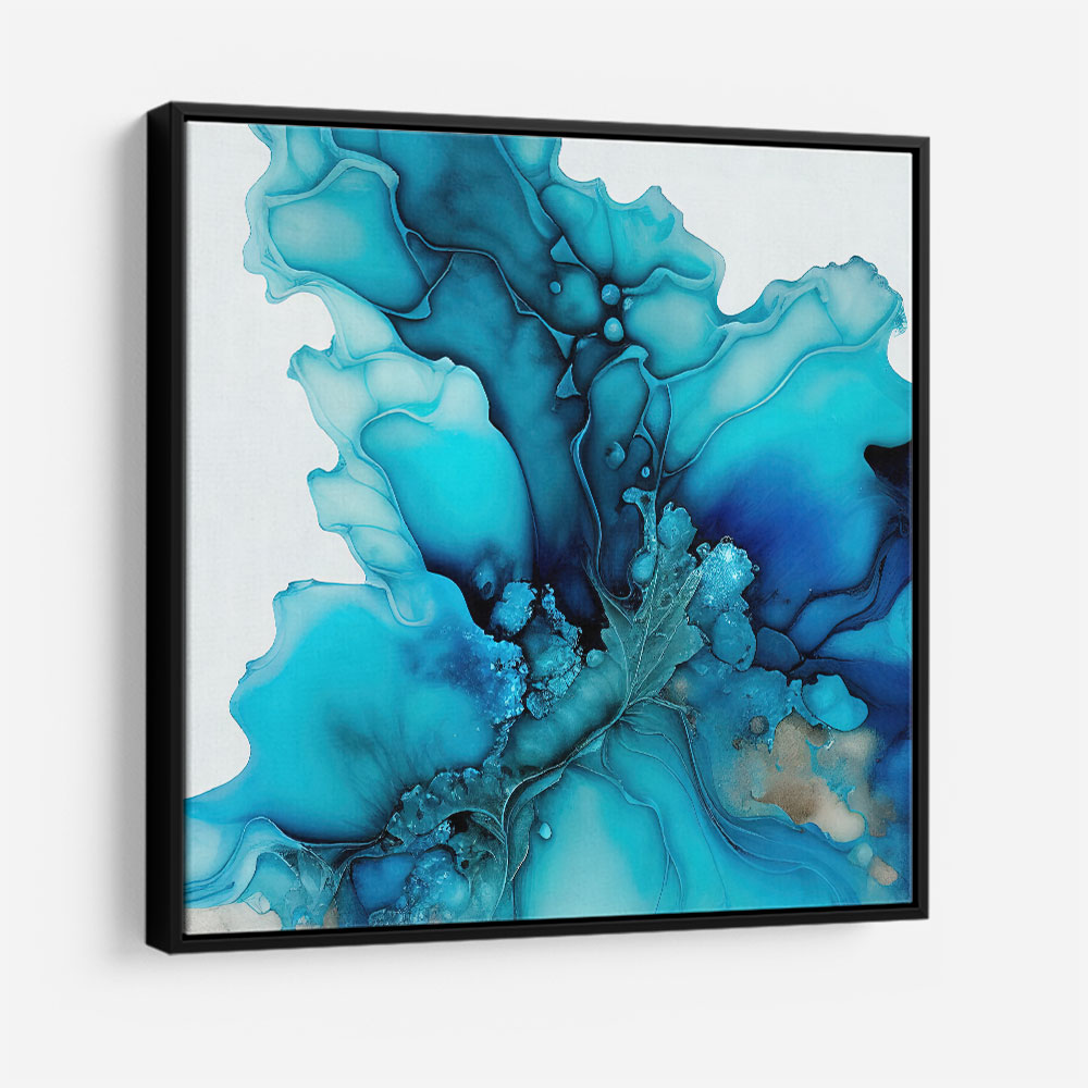 Alcohol Ink Light Blue 2 Abstract Wall Art